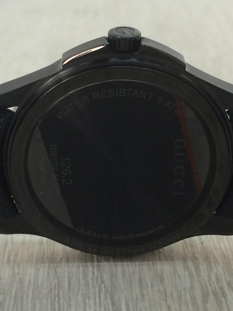GUCCI(グッチ) / クォーツ腕時計/アナログ/レザー/BLK/BLK/YA126224 | 中古品の販売・通販ならセカンドストリート