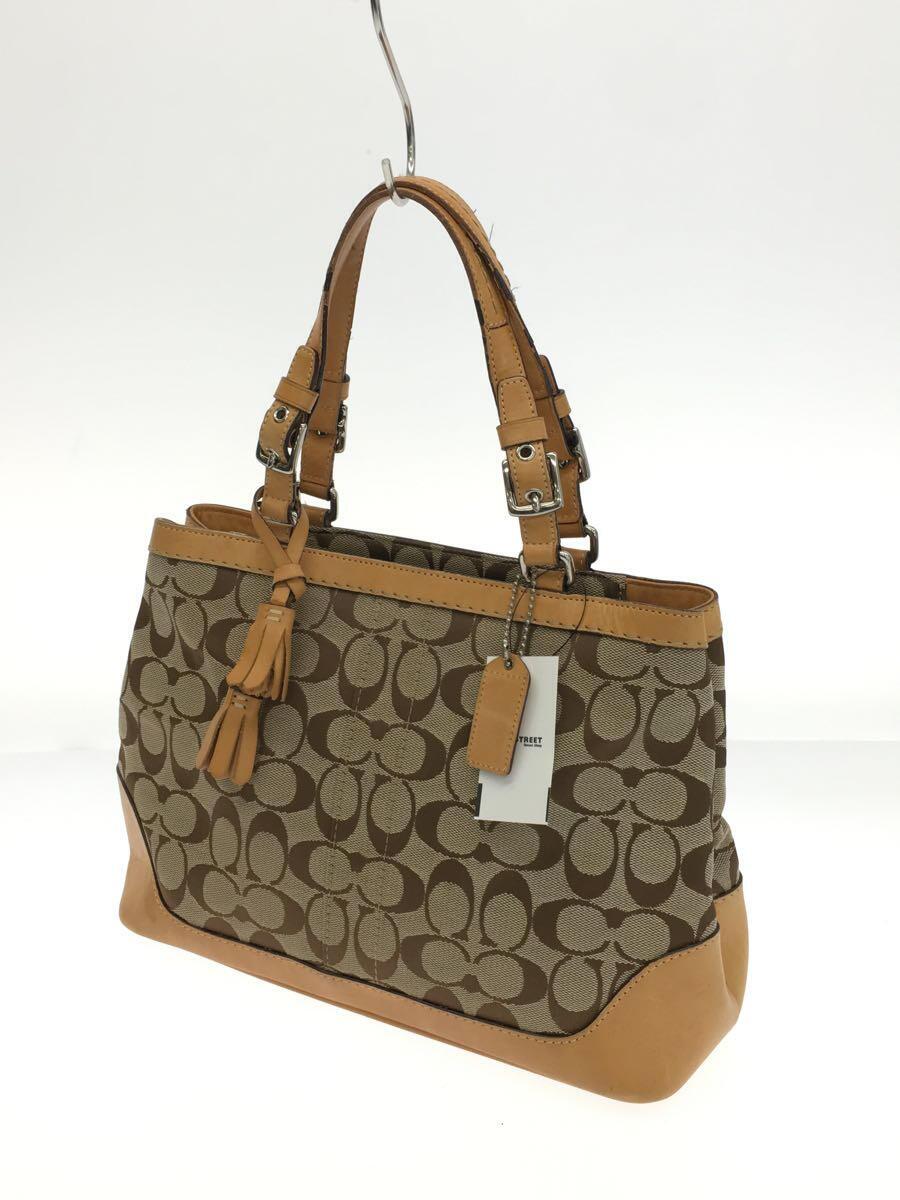 COACH(コーチ) / ハンドバッグ/キャンバス/BEG/総柄/6830/ハンドルほつれ有 | 中古品の販売・通販ならセカンドストリート