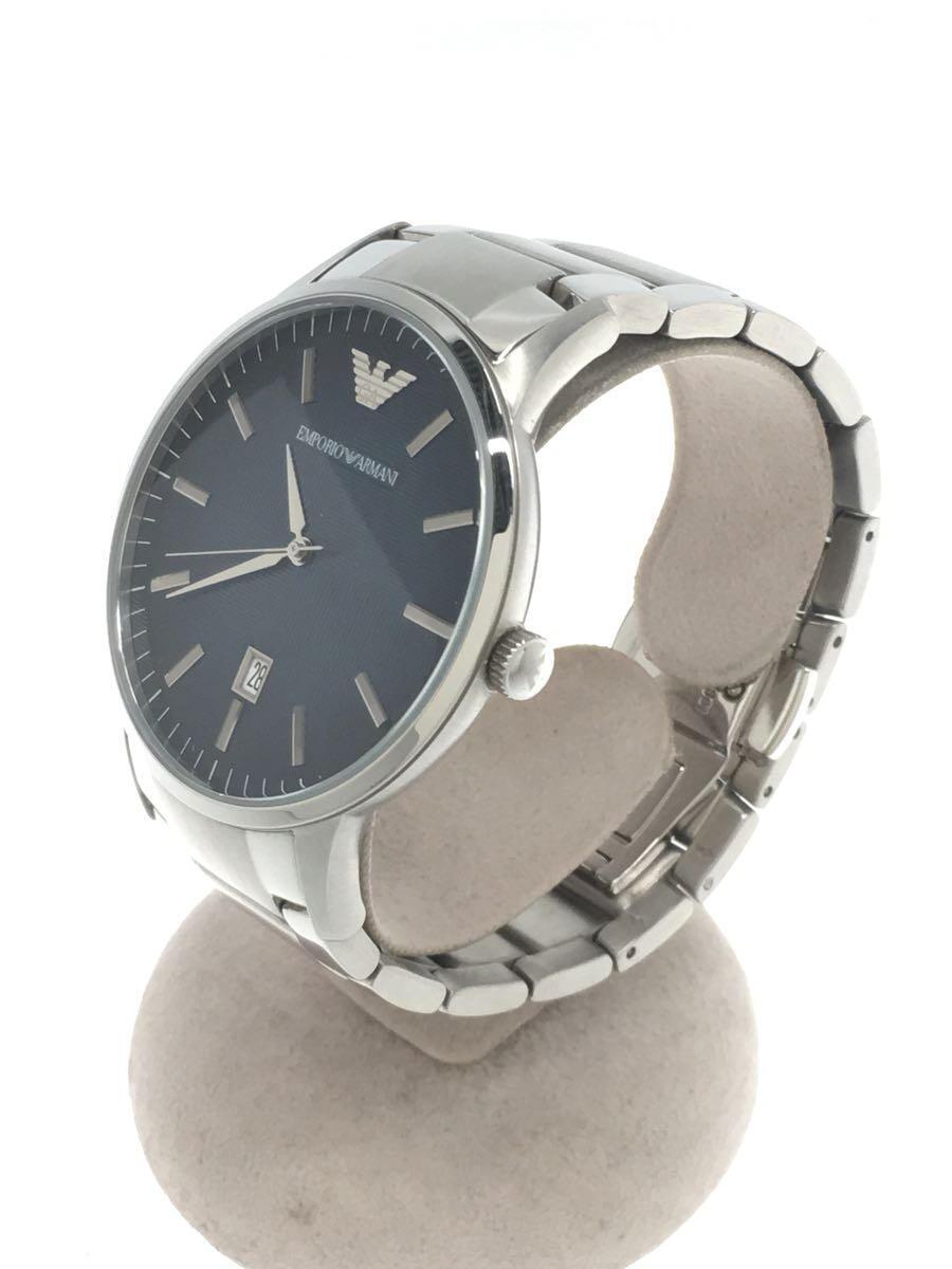 EMPORIO ARMANI(エンポリオアルマーニ) / クォーツ腕時計/アナログ/ステンレス/BLK/SLV/AR-11182 | 中古品の ...