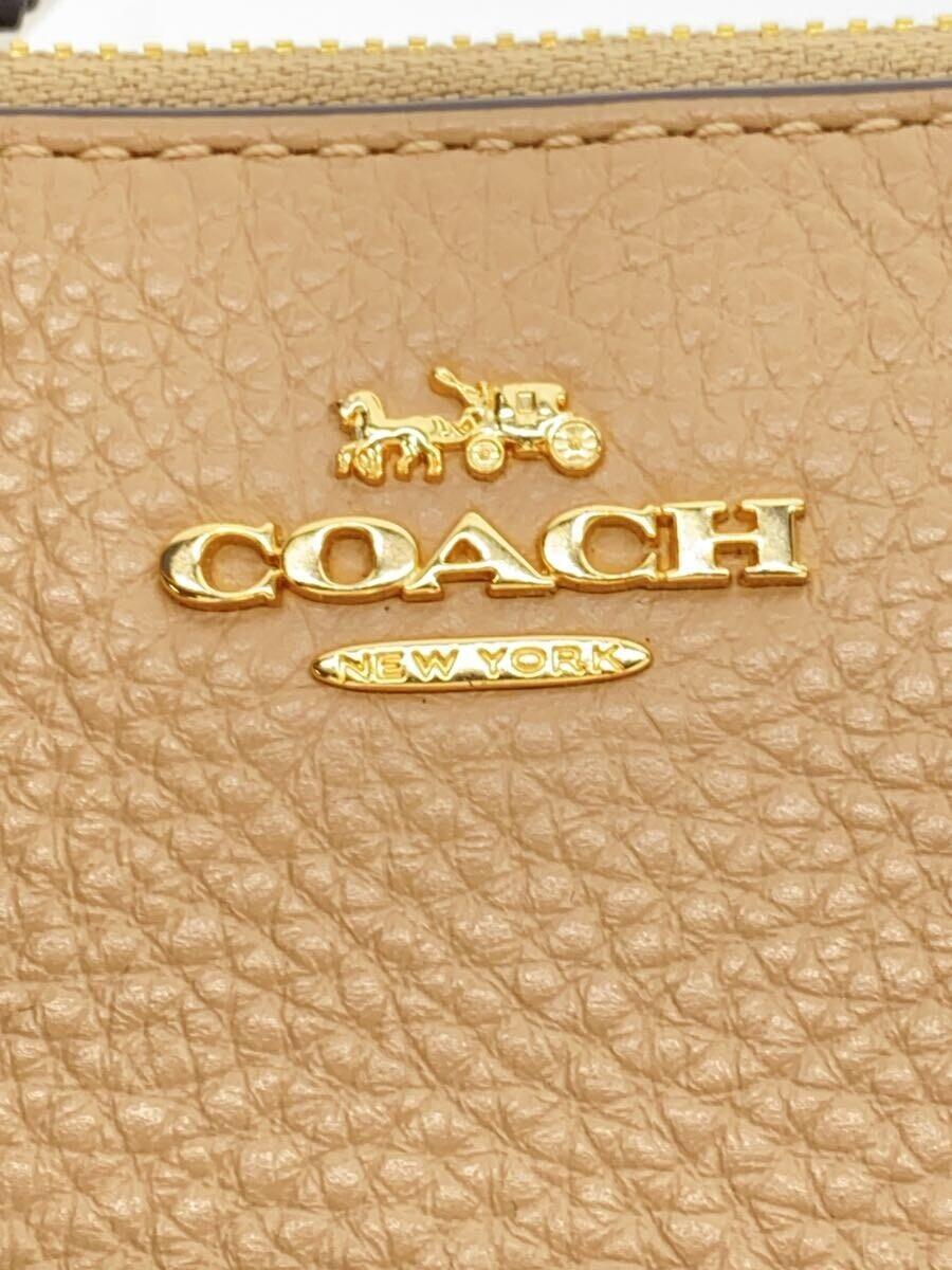 COACH(コーチ) / ポーチ/レザー/BEG/無地/6649 | 中古品の販売・通販ならセカンドストリート