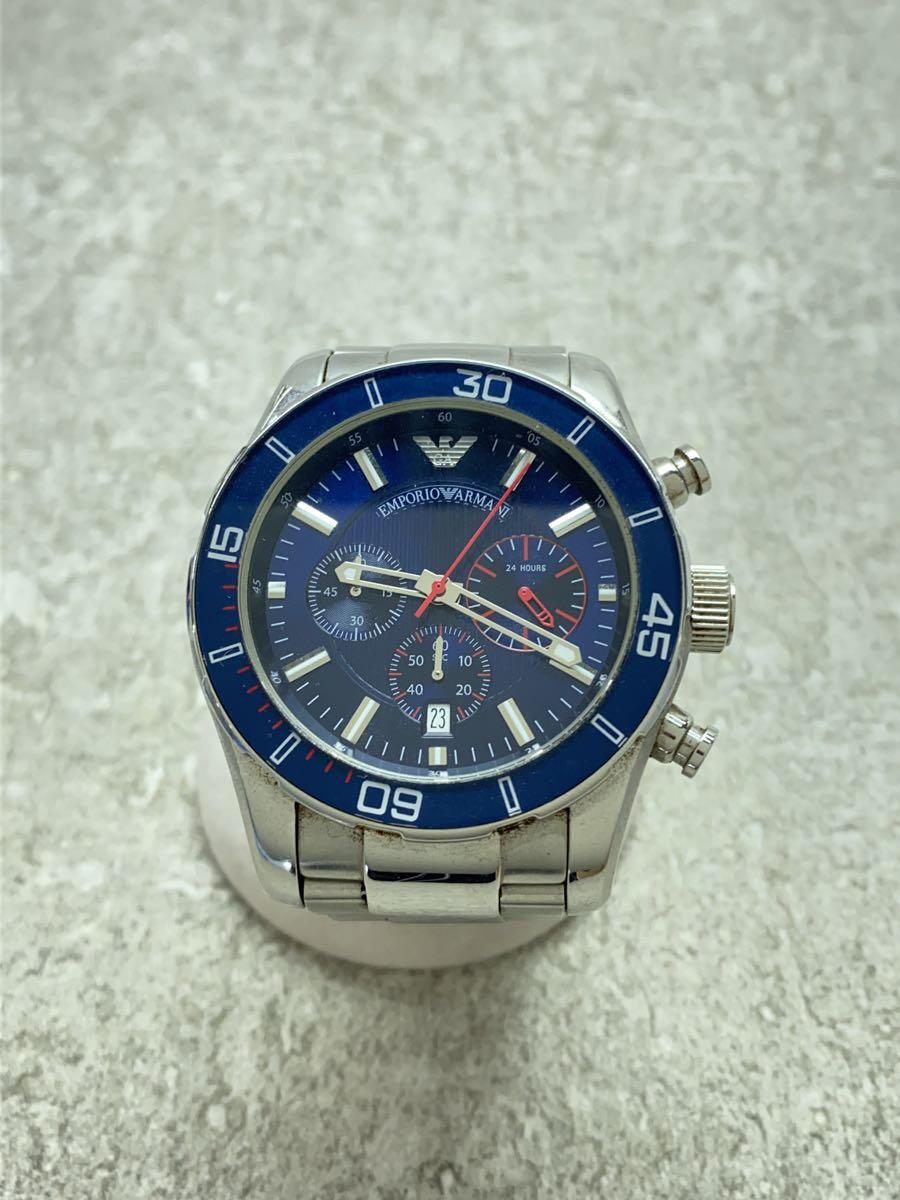 EMPORIO ARMANI(エンポリオアルマーニ) / クォーツ腕時計/アナログ/BLU/SLV/AR-5933 | 中古品の販売・通販なら ...