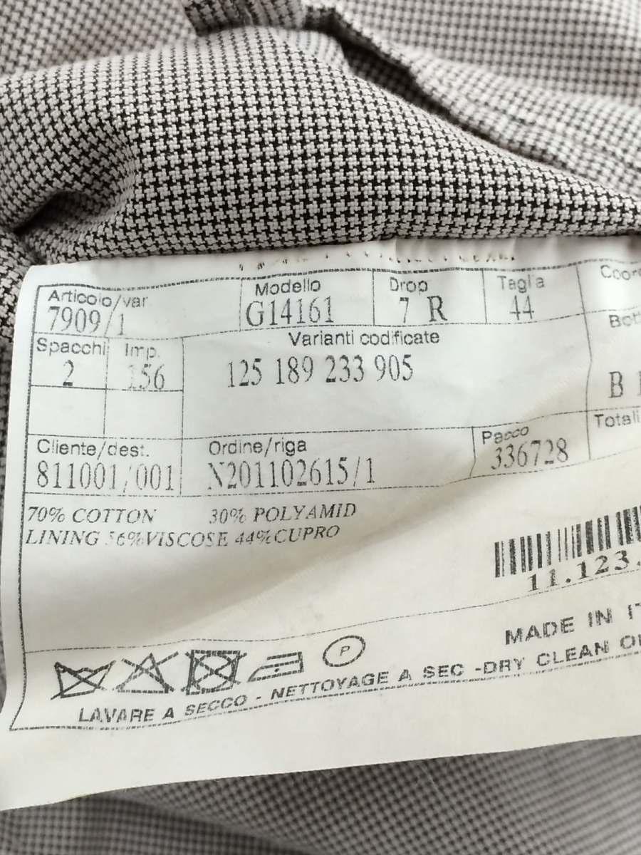 Belvest(ベルベスト) / テーラードジャケット/44/コットン/GRY/千鳥格子/G14161 | 古着の販売・通販ならセカンドストリート