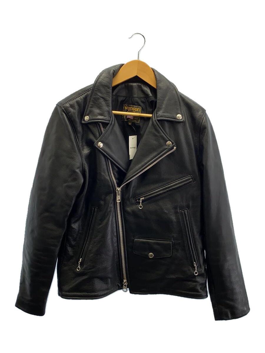 VANSON(バンソン) / C2 ダブルライダースジャケット/38/レザー/BLK/無地 | 古着の販売・通販ならセカンドストリート