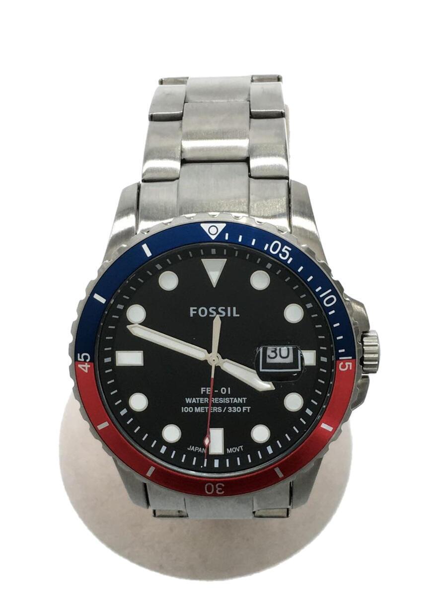 FOSSIL(フォッシル) / ペプシカラー/クォーツ腕時計/アナログ/ステンレス/BLK/SLV/fs5657 | 中古品の販売・通販なら ...