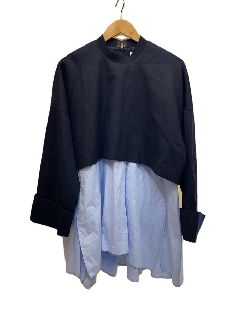 ENFOLD(エンフォルド) / 22AW/LAYERED PULLOVER/長袖ブラウス/38/ウール/NVY/300FA230-1960 | 古着の販売・通販ならセカンドストリート