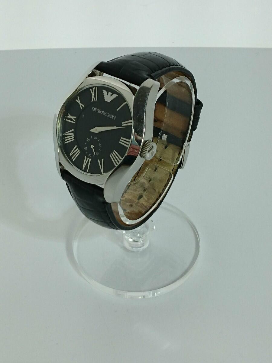EMPORIO ARMANI(エンポリオアルマーニ) / クォーツ腕時計/アナログ/レザー/BLK/BLK/AR0643 | 中古品の販売 ...