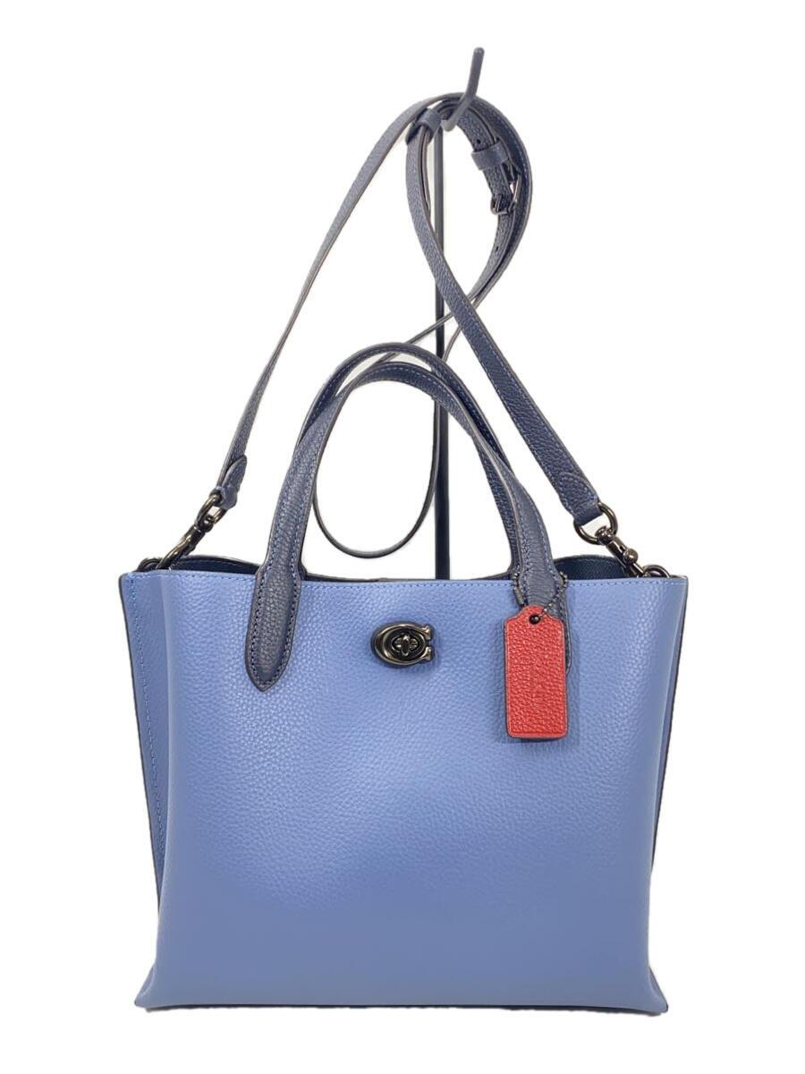COACH(コーチ) / ウィロウトート/シグネチャー/2way /ショルダーバッグ/レザー/BLU/C9092 | 中古品の販売・通販なら ...