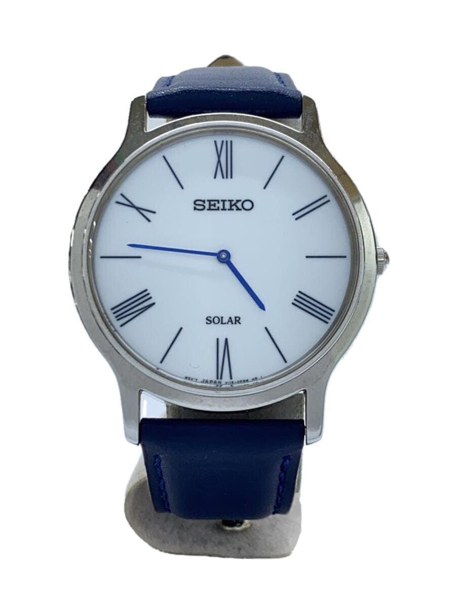SEIKO(セイコー) / ソーラー腕時計/アナログ/ネイビー/シルバー/ホワイト/V115-0BE0 | 中古品の販売・通販ならセカンドストリート