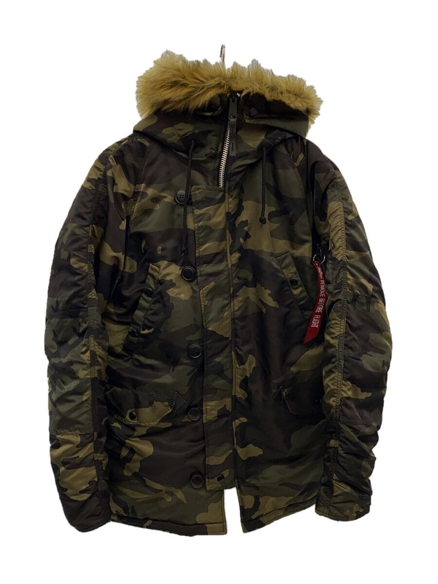 ALPHA INDUSTRIES(アルファインダストリーズ) / ダウンジャケット/L/ナイロン/KHK/カモフラ/20094-520 ...