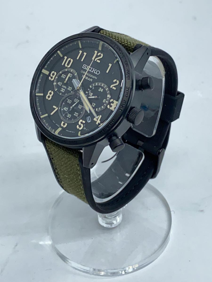 SEIKO(セイコー) / クォーツ腕時計/アナログ/キャンバス/BLK/KHK/8T63-00P0 | 中古品の販売・通販ならセカンドストリート