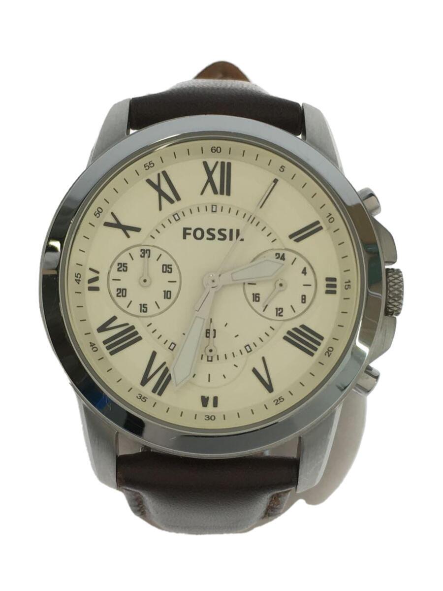 FOSSIL(フォッシル) / GRANT/クロノグラフ/FS4839/クォーツ腕時計/アナログ/レザー/IVO/BRW | 中古品の販売 ...