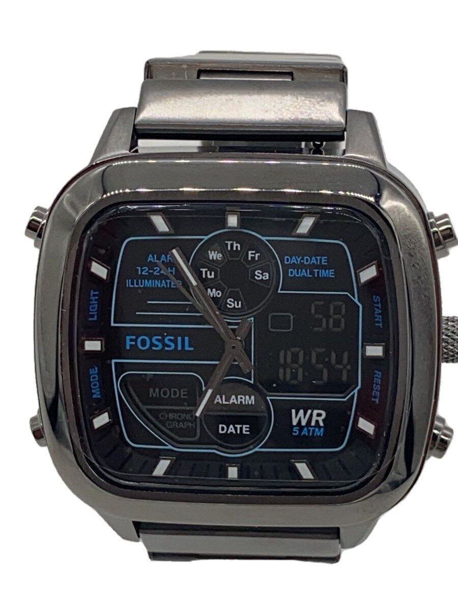 FOSSIL(フォッシル) / クォーツ腕時計/デジアナ/--/BLK/SLV/FS5892 | 中古品の販売・通販ならセカンドストリート