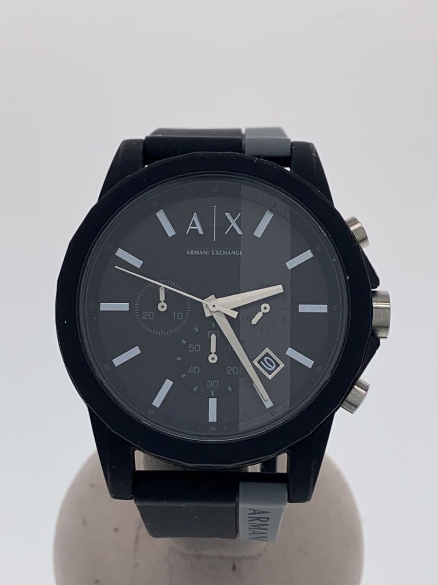 ARMANI EXCHANGE(アルマーニエクスチェンジ) / OUTERBANKS/クォーツ腕時計/アナログ/ラバー/BLK/BLK ...