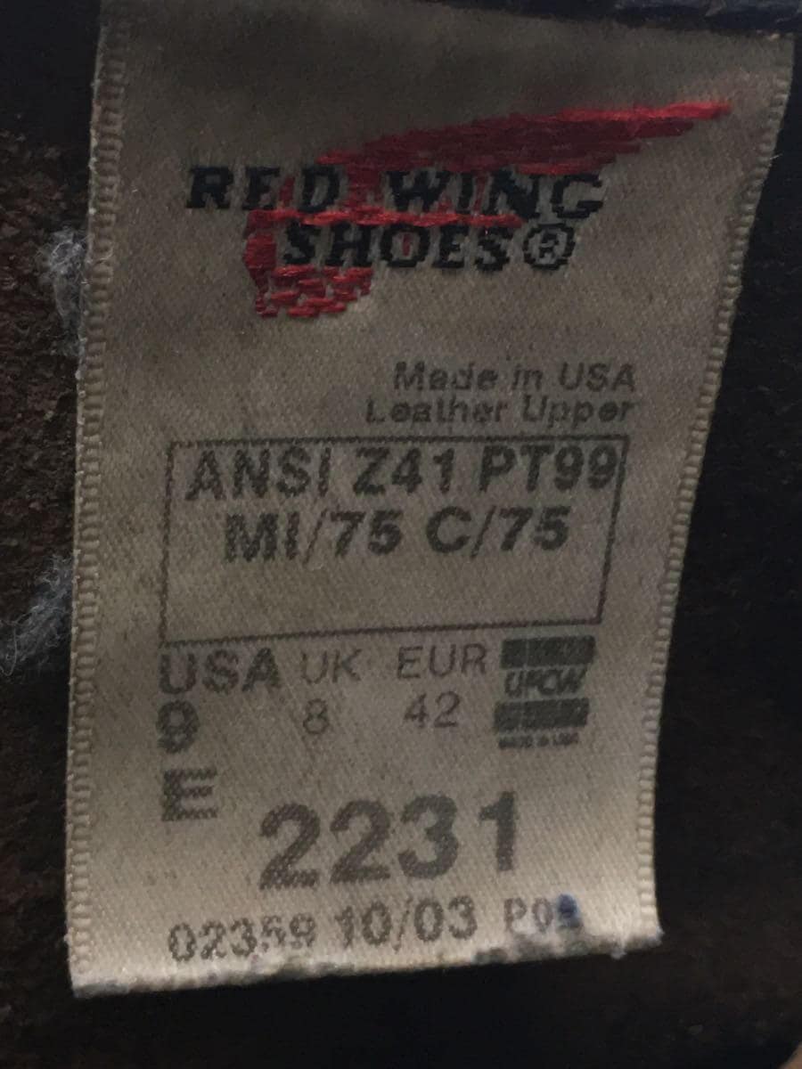 RED WING(レッドウィング) / 2231/ブーツ/US9/BRW/レザー | 中古品の販売・通販ならセカンドストリート