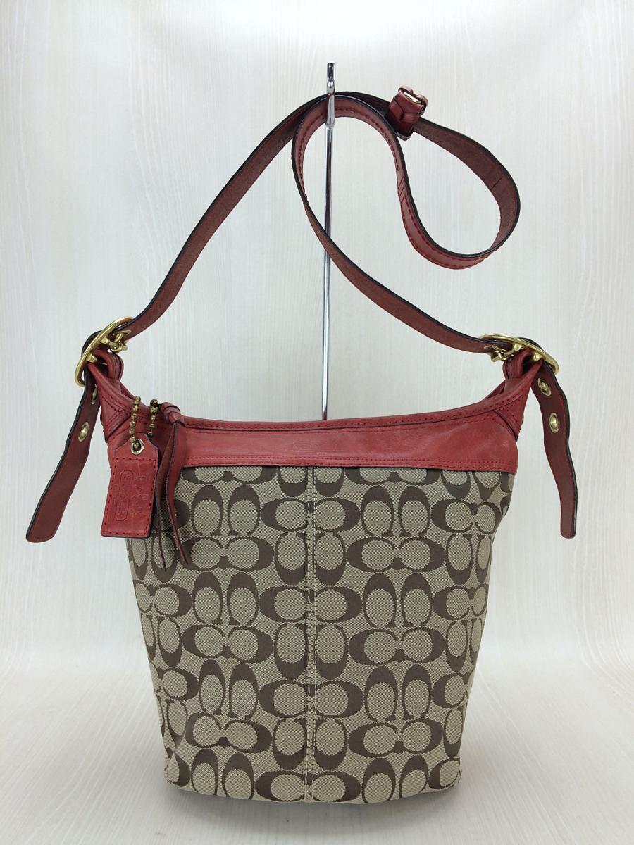 COACH(コーチ) / コーチ/11437/ショルダーバッグ/シグネチャー/キャンバス/ベーシュ/レッド | 中古品の販売・通販ならセカンド ...