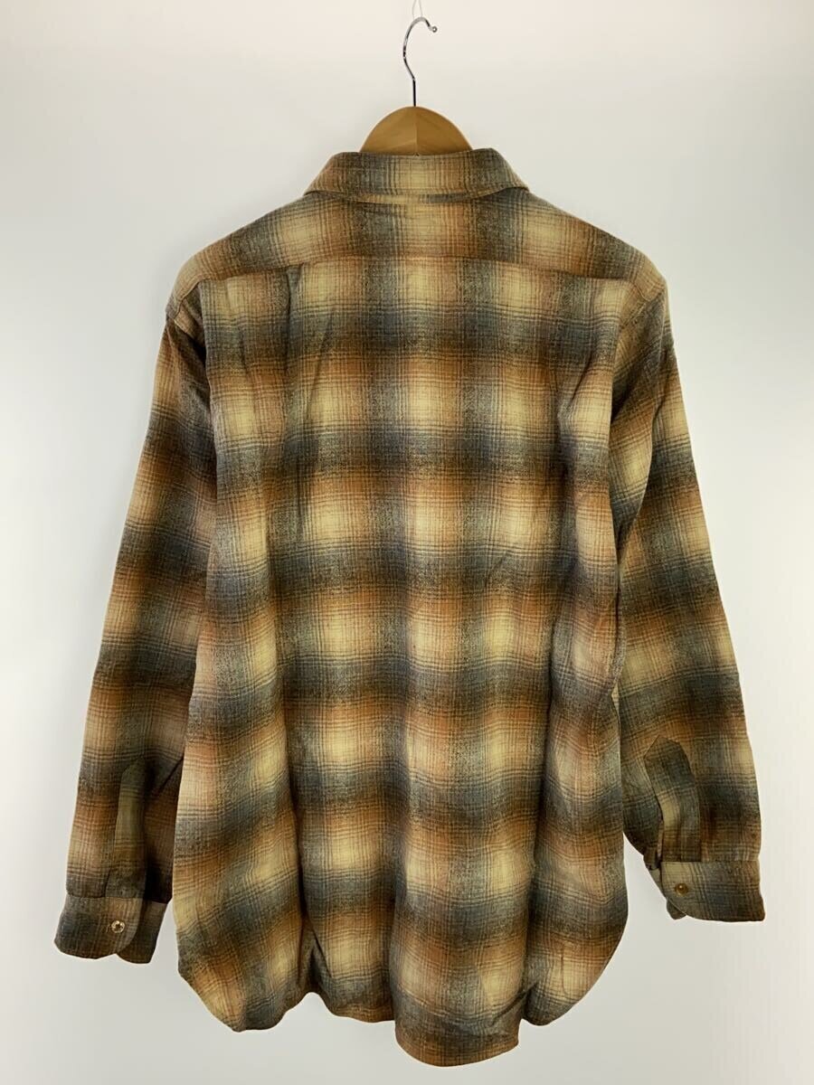 PENDLETON(ペンドルトン) / 70s/オンブレチェックシャツ/長袖シャツ/L/ウール/BEG//襟汚れ/裾ホツレ | 古着の販売・通販ならセカンドストリート
