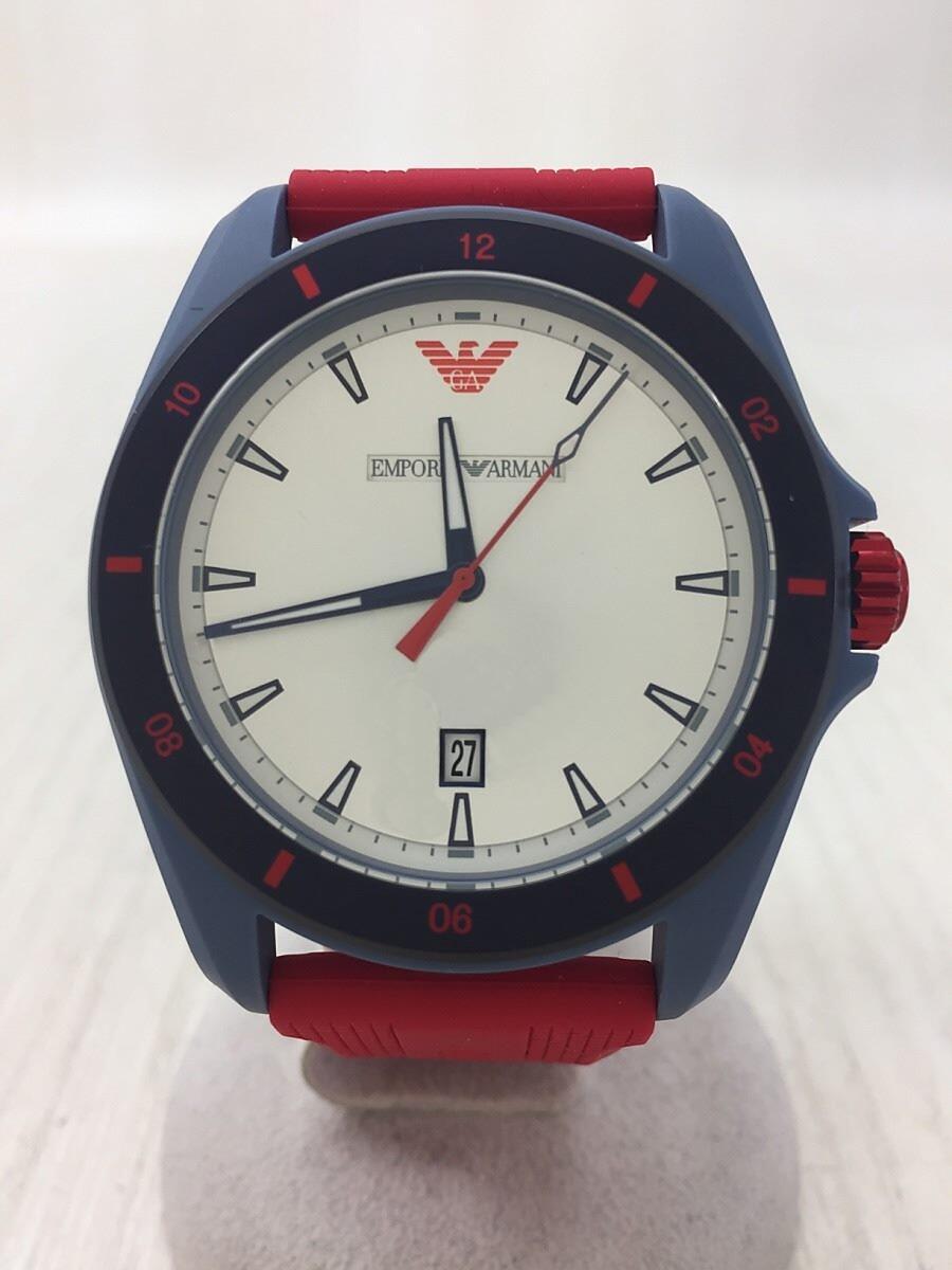 EMPORIO ARMANI(エンポリオアルマーニ) / クォーツ腕時計/アナログ/ラバー/SLV/RED/AR-11219 | 中古品の販売 ...