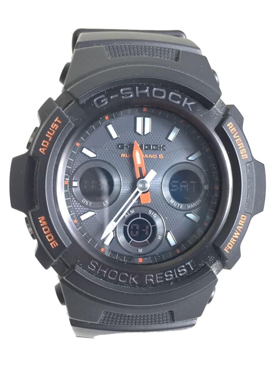 CASIO(カシオ) / ソーラー腕時計/アナログ/ラバー/BLK/BLK/AWG-M100F | 中古品の販売・通販ならセカンドストリート