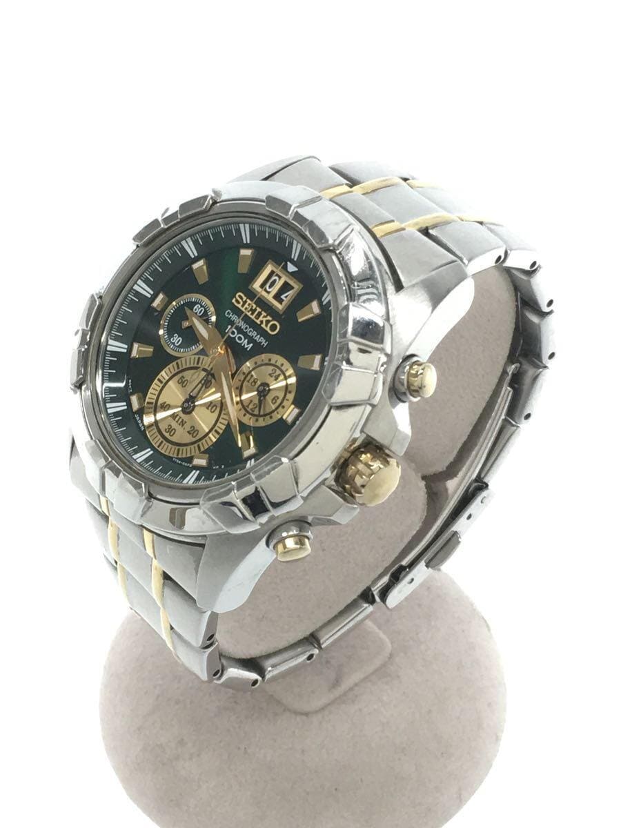 SEIKO(セイコー) / クォーツ腕時計/アナログ/ステンレス/GRN/7T04-0AP0 | 中古品の販売・通販ならセカンドストリート