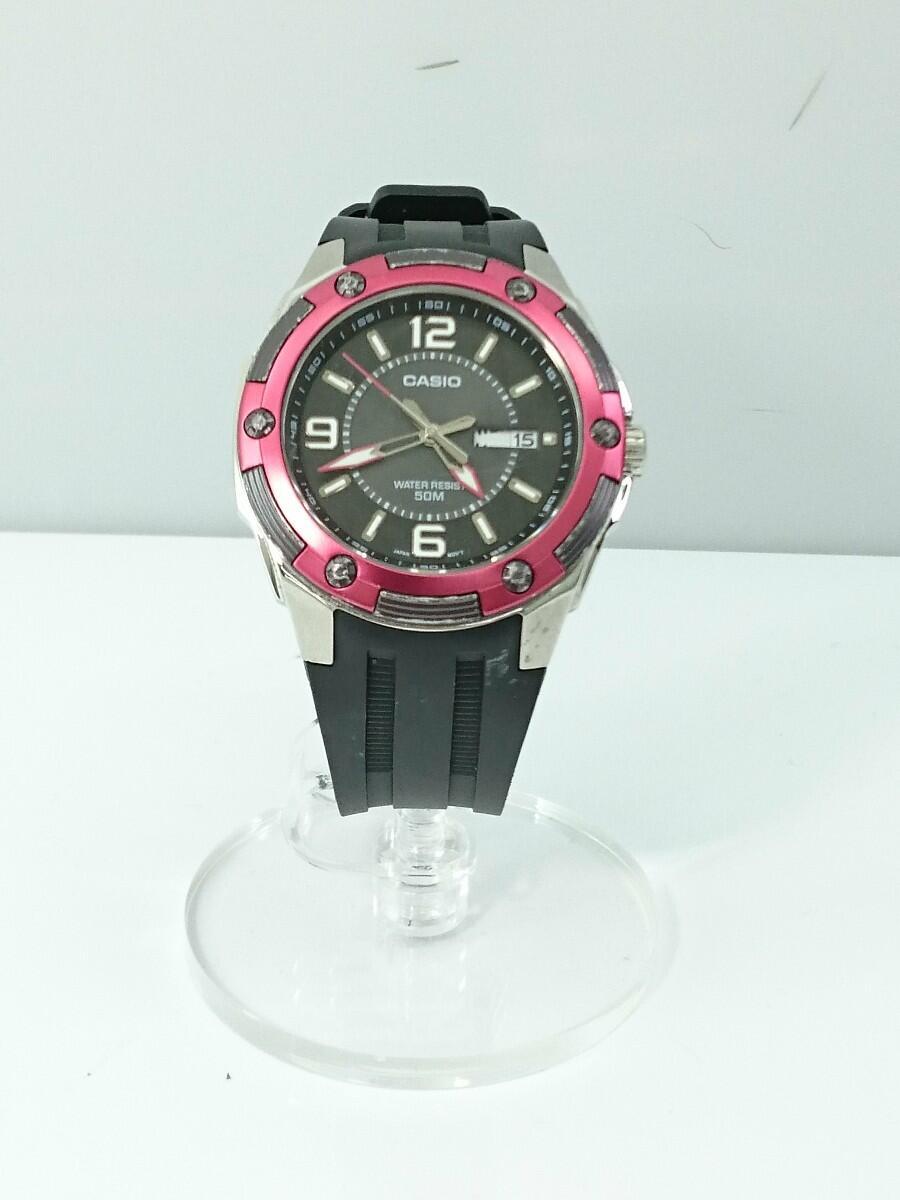 CASIO(カシオ) / クォーツ腕時計/アナログ/ラバー/BLK/3針/WR5BAR/カレンダー/CASIO/MTP-1327 | 中古品の ...