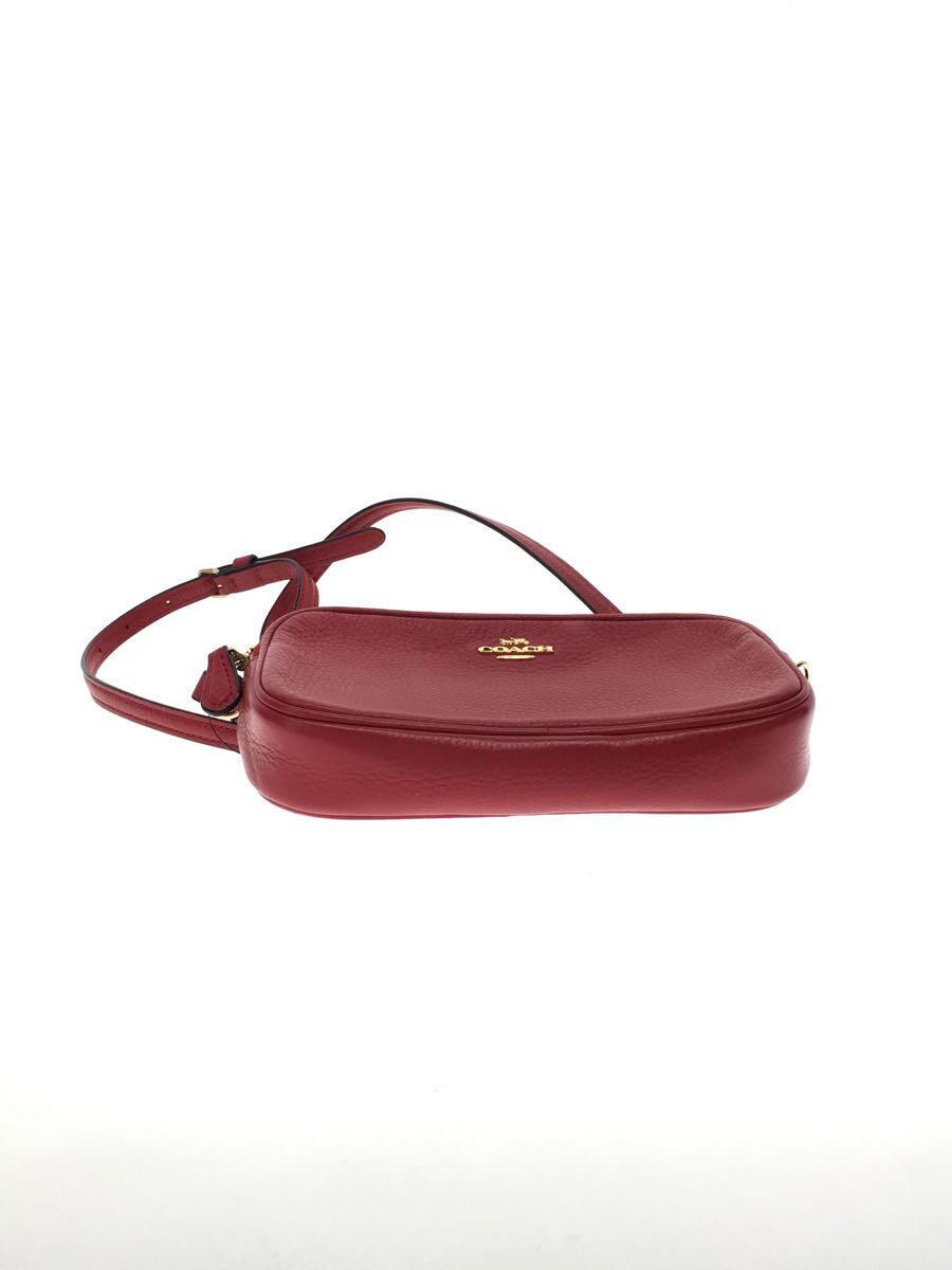 COACH(コーチ) / ショルダーバッグ/レザー/RED/無地/ペブルレザークロスボディ/ポシェット | 中古品の販売・通販ならセカンドストリート