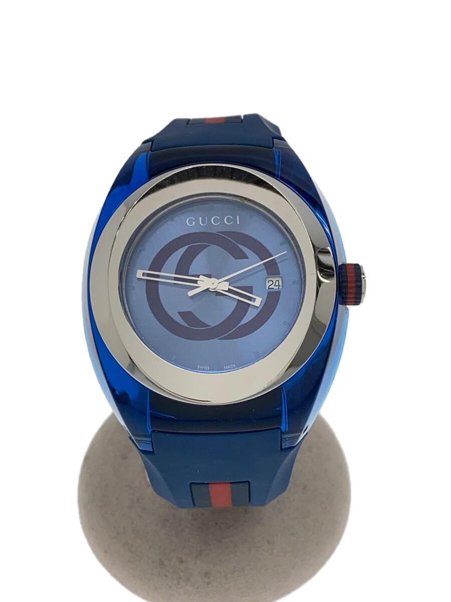 GUCCI(グッチ) / クォーツ腕時計/アナログ/ラバー/BLU/BLU/137.1 | 中古品の販売・通販ならセカンドストリート