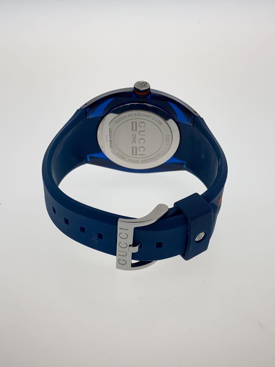 GUCCI(グッチ) / クォーツ腕時計/アナログ/ラバー/BLU/BLU/137.1 | 中古品の販売・通販ならセカンドストリート