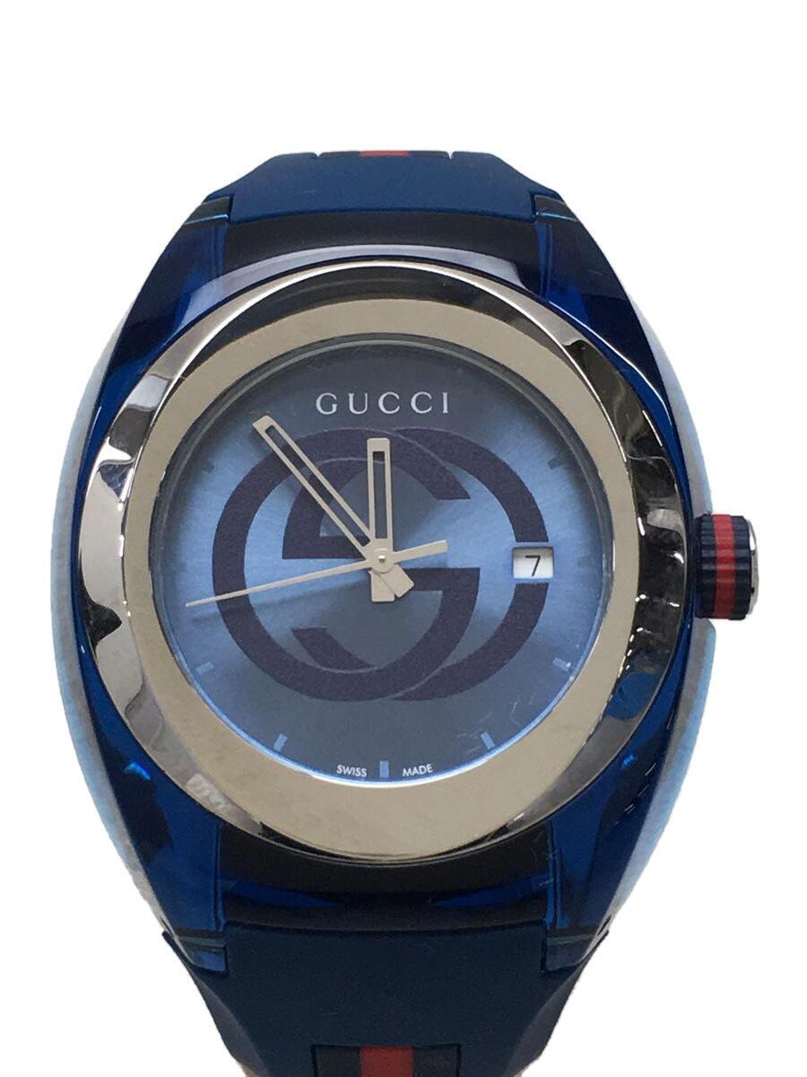 GUCCI(グッチ) / SYNC/シンク/クォーツ腕時計/アナログ/ラバー/BLU/BLU/137.1 | 中古品の販売・通販ならセカンドストリート