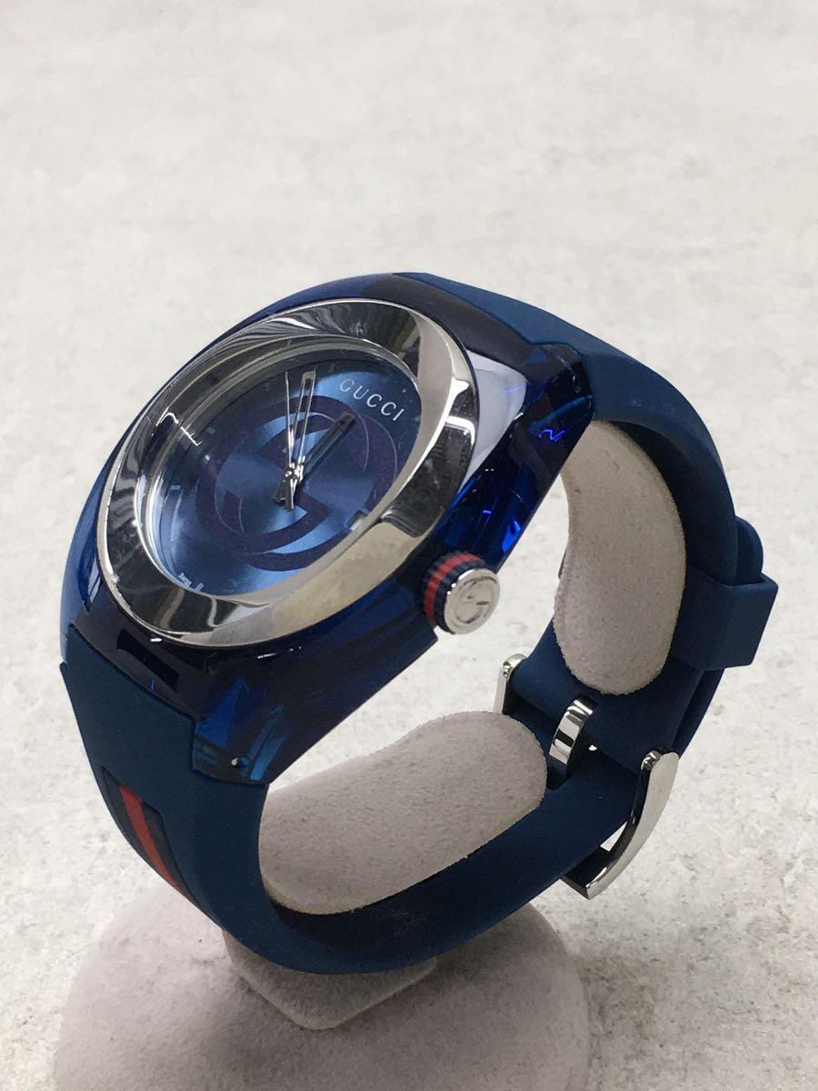 GUCCI(グッチ) / SYNC/シンク/クォーツ腕時計/アナログ/ラバー/BLU/BLU/137.1 | 中古品の販売・通販ならセカンドストリート