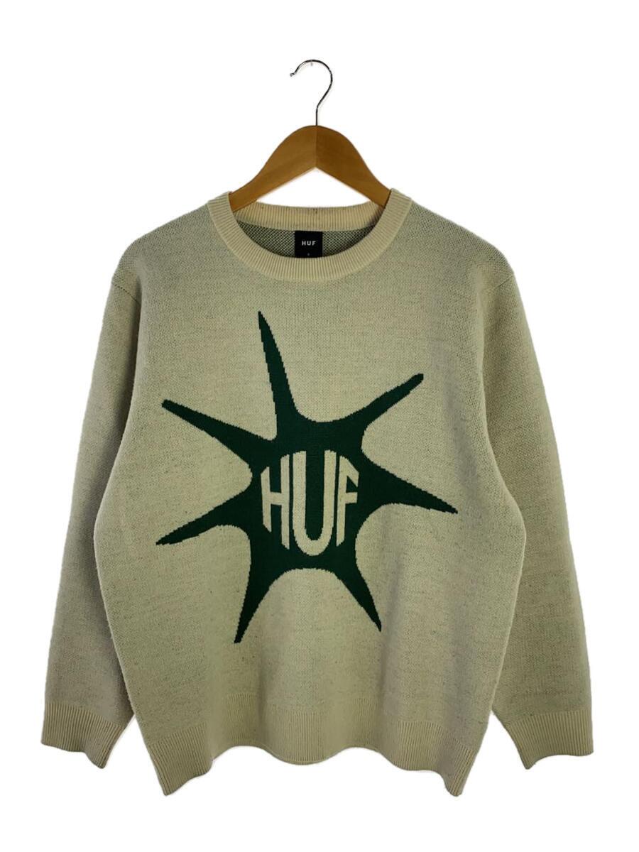 HUF(ハフ) / IMPACT CREWNECK SWEATER/セーター(薄手)/S/アクリル/BEG | 古着の販売・通販ならセカンドストリート