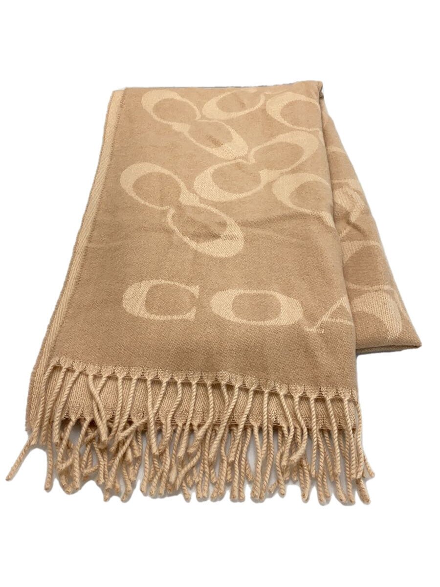 COACH(コーチ) / シグネチャーオーバーサイズドマフラー/ウール/ベージュ/レディース/CB684 | 中古品の販売・通販ならセカンドストリート