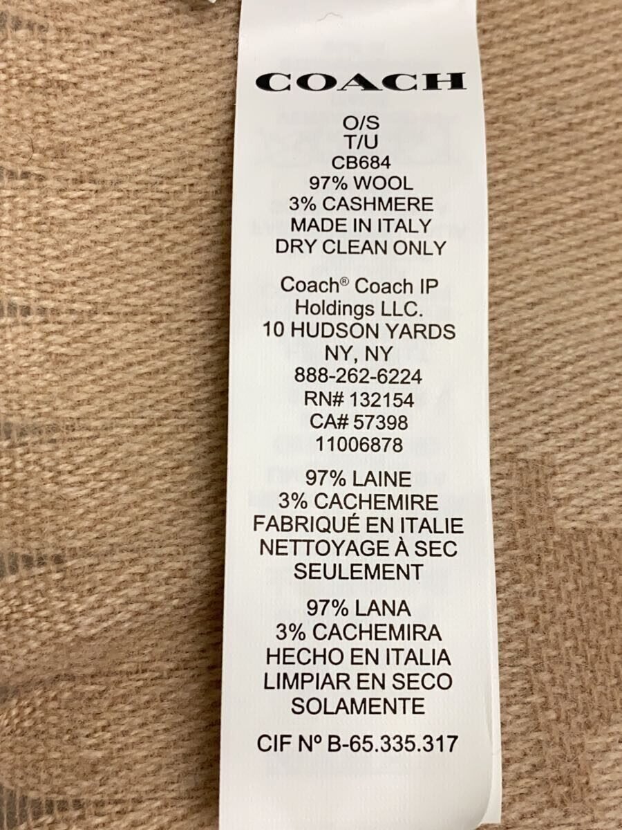 COACH(コーチ) / シグネチャーオーバーサイズドマフラー/ウール/ベージュ/レディース/CB684 | 中古品の販売・通販ならセカンドストリート