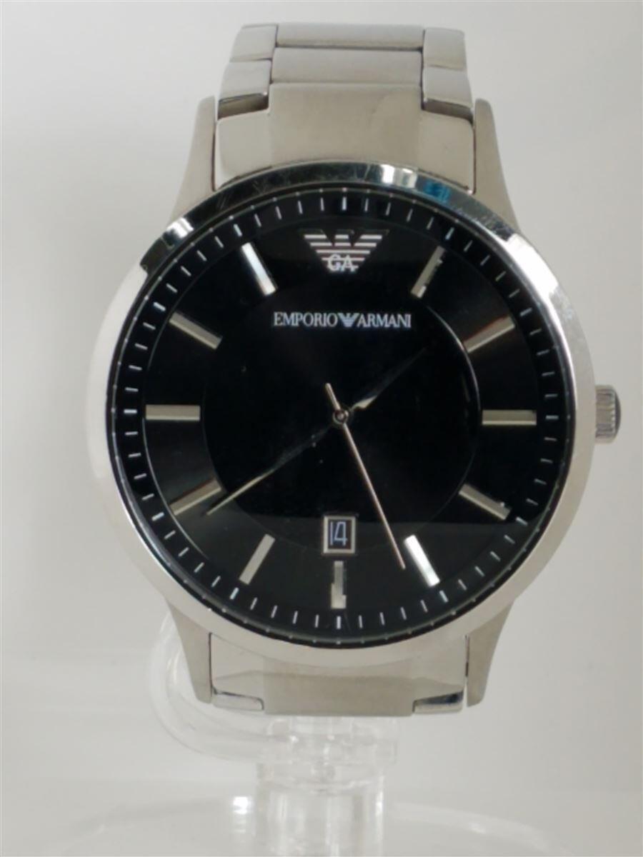 EMPORIO ARMANI(エンポリオアルマーニ) / クォーツ腕時計/アナログ/ステンレス/BLK/EMPORIO ARMAN ...