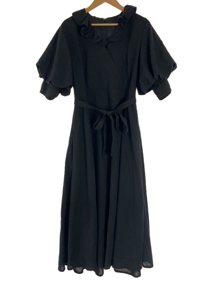 AMERI(アメリヴィンテージ) / FRILL CACHECOEUR DRESS/7分袖ワンピース/M/ポリエステル/BLK/02410560290 | 古着の販売・通販ならセカンドストリート