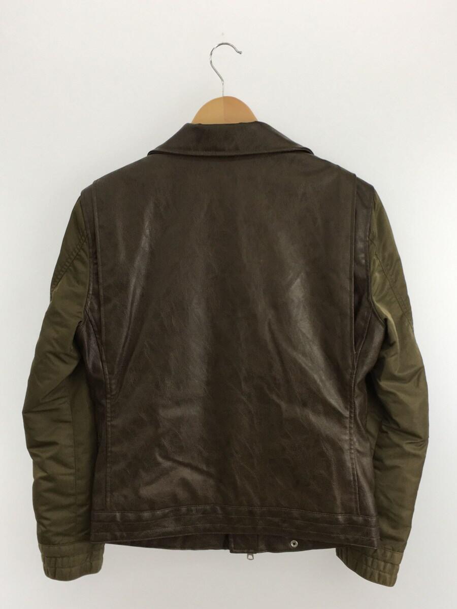 DOWBL(ダブル) / 袖切替ダブルライダースジャケット/44/フェイクレザー/KHK/103-154-0201-001 | 古着の販売・通販ならセカンドストリート