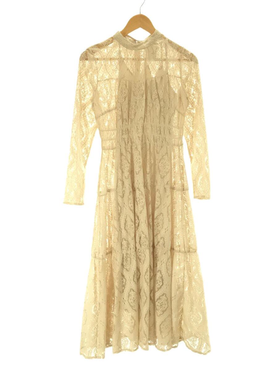 AMERI(アメリヴィンテージ) / LACE SHIRRING DRESS/長袖ワンピース/M/ポリエステル/BEG/02120561200 | 古着の販売・通販ならセカンドストリート