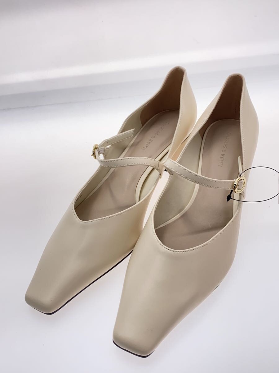 CHARLES&KEITH(チャールズアンドキース) / テーパードスクエアトゥメリージェーン/パンプス/39/CRM/レザー/CK1 ...