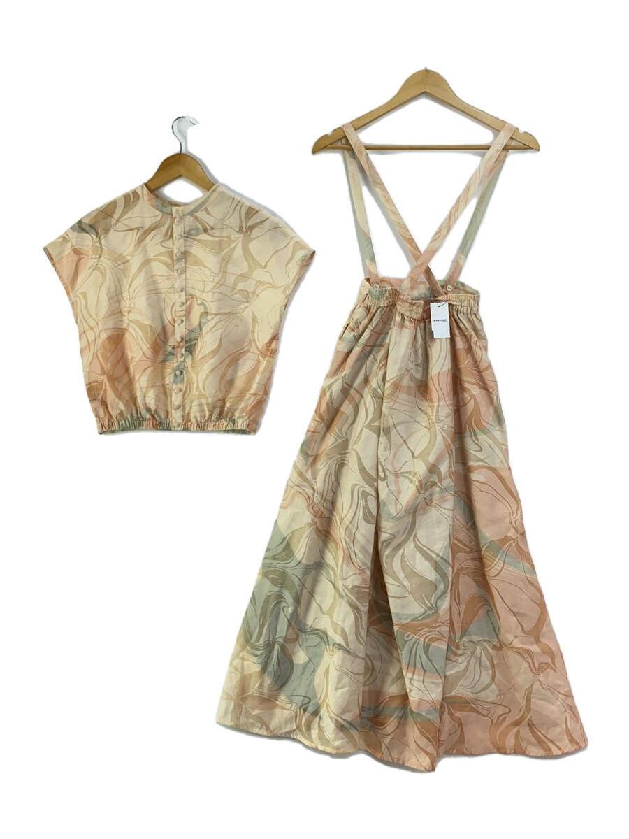 AMERI(アメリヴィンテージ) / セットアップ/ブラウス/スカート/S/ポリエステル/ベージュ/総柄/02110540760/バンドカラ | 古着の販売・通販ならセカンドストリート