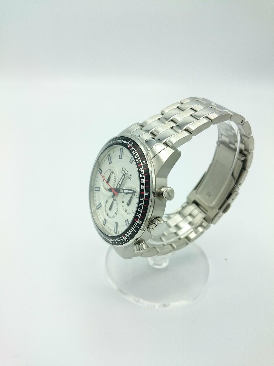 GUESS(ゲス) / W0801G1/クォーツ腕時計/アナログ/ステンレス/WHT/SLV | 中古品の販売・通販ならセカンドストリート