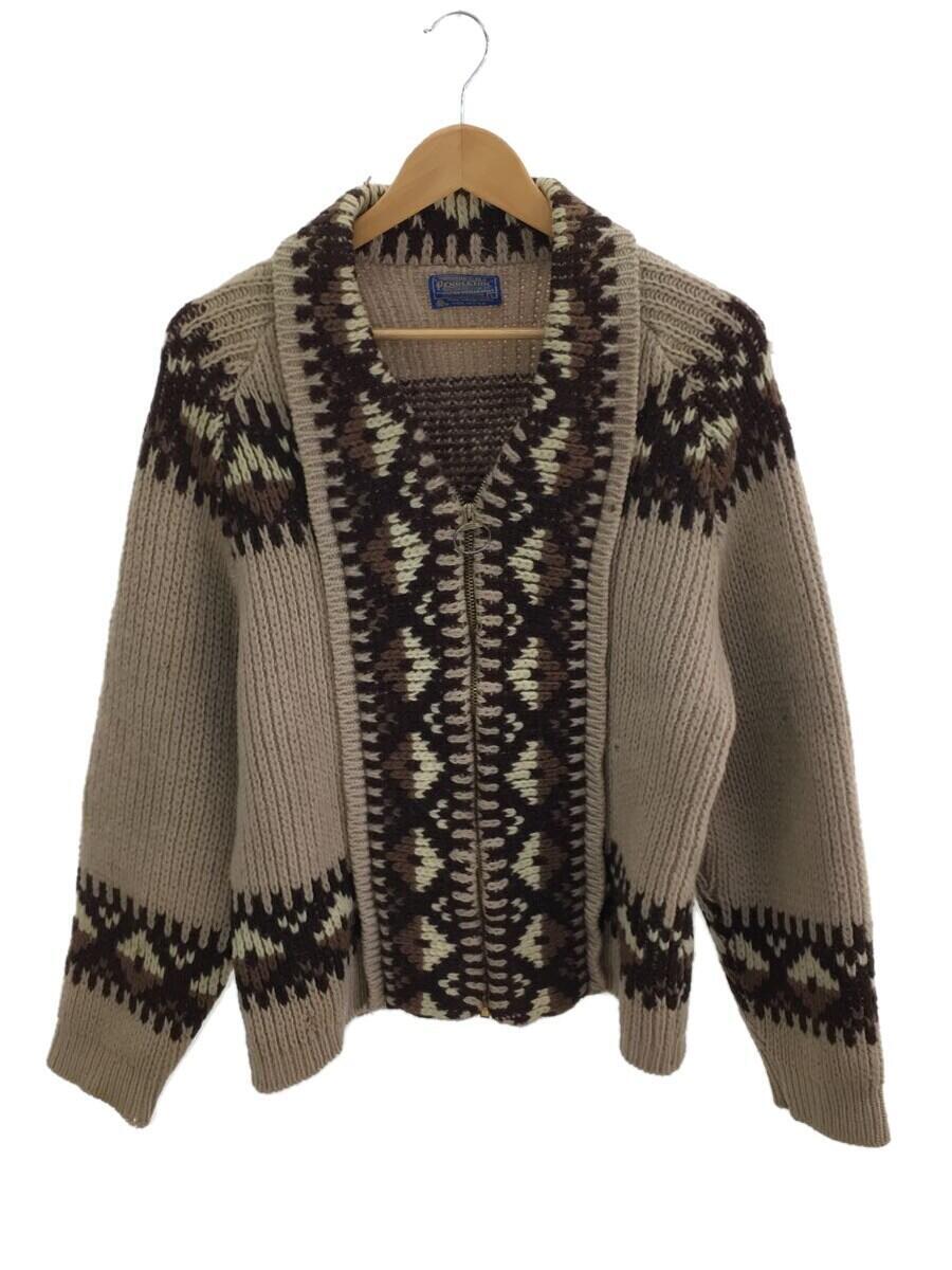PENDLETON(ペンドルトン) / 70s/カーディガン(厚手)/L/ウール/BEG/総柄/カウチン/vintage/ | 古着の販売・通販ならセカンドストリート
