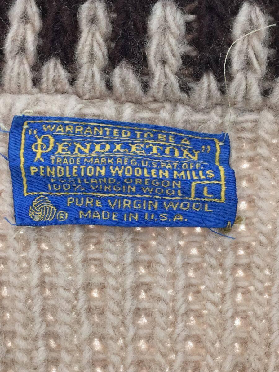 PENDLETON(ペンドルトン) / 70s/カーディガン(厚手)/L/ウール/BEG/総柄/カウチン/vintage/ | 古着の販売・通販ならセカンドストリート