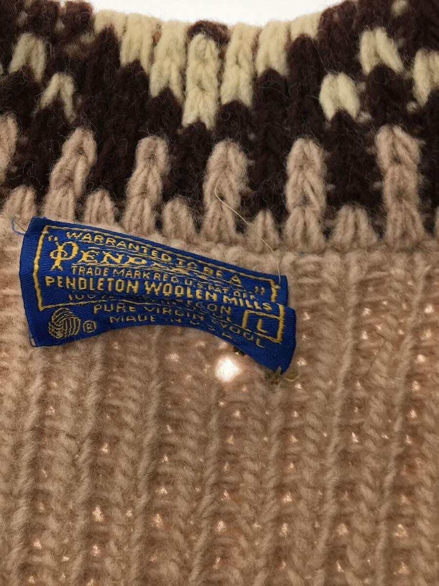 PENDLETON(ペンドルトン) / 70s/カーディガン(厚手)/L/ウール/BEG/総柄/カウチン/vintage/ | 古着の販売・通販ならセカンドストリート