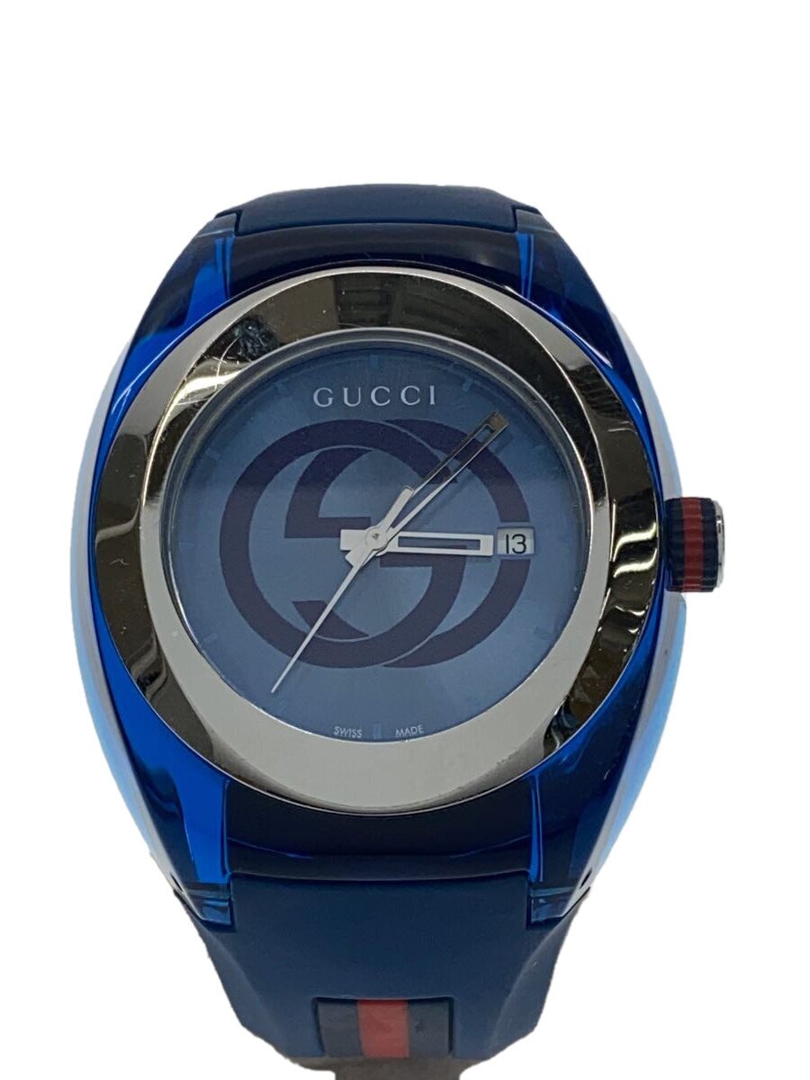 GUCCI(グッチ) / クォーツ腕時計/アナログ/ラバー/BLU/BLU/137.1 | 中古品の販売・通販ならセカンドストリート