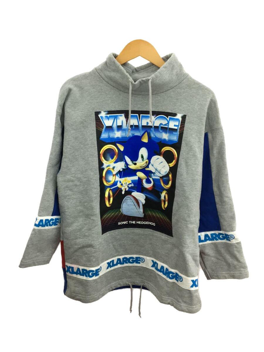 X-LARGE(エクストララージ) / SONIC THE HEDGEHOG TAPED MOCKMECK/スウェット/S/コットン/GRY ...