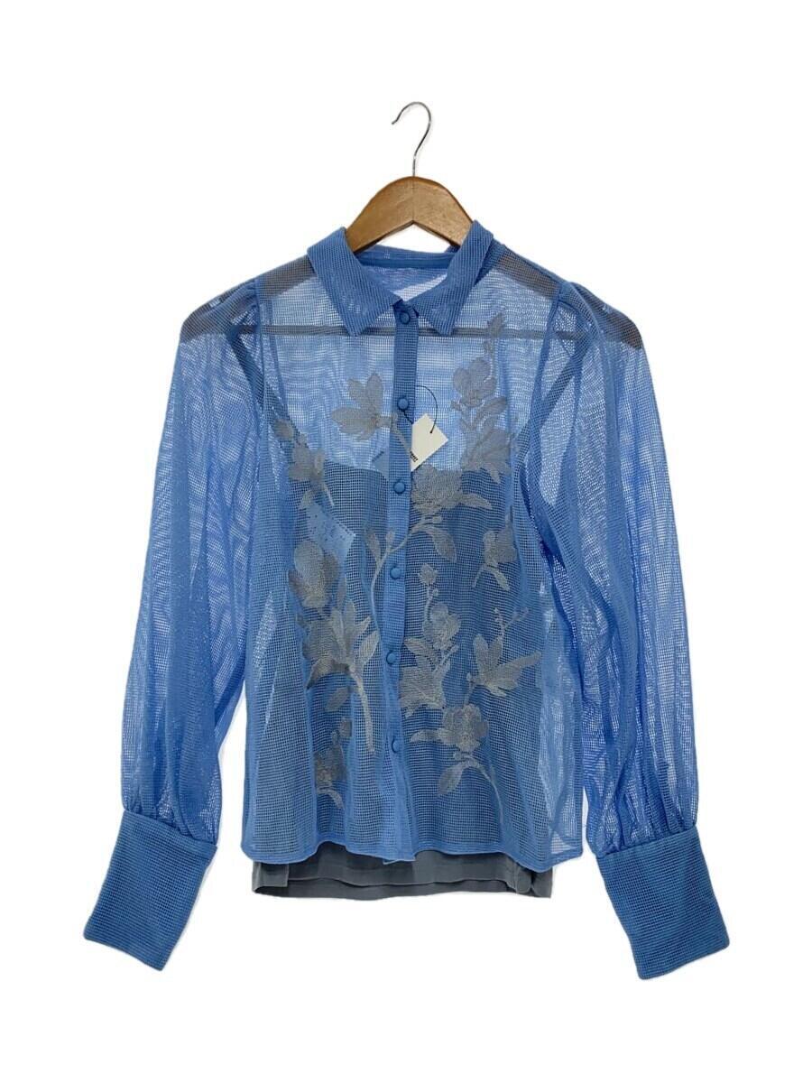 AMERI(アメリヴィンテージ) / ADALEE EMBROIDERY MESHBLOUSE/長袖ブラウス/FREE/ポリエステル/ブル/花柄 | 古着の販売・通販ならセカンドストリート
