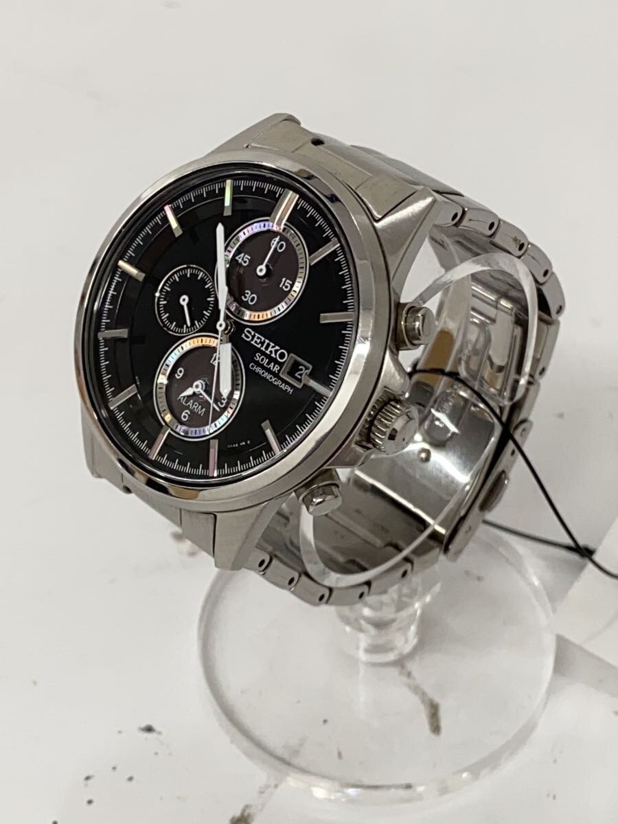 SEIKO(セイコー) / ソーラー腕時計/アナログ/BLK/SLV/V172-0AA0 | 中古品の販売・通販ならセカンドストリート