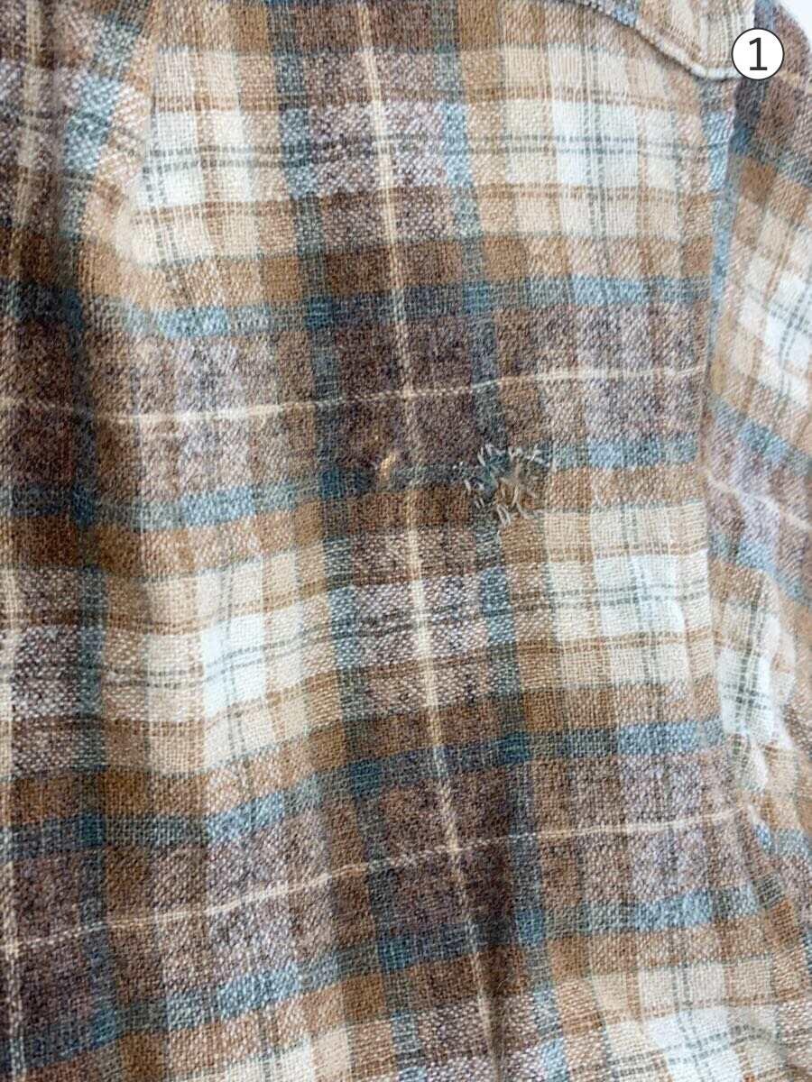 PENDLETON(ペンドルトン) / 70s/リペア有/長袖シャツ/L/ウール/BEG/チェック | 古着の販売・通販ならセカンドストリート