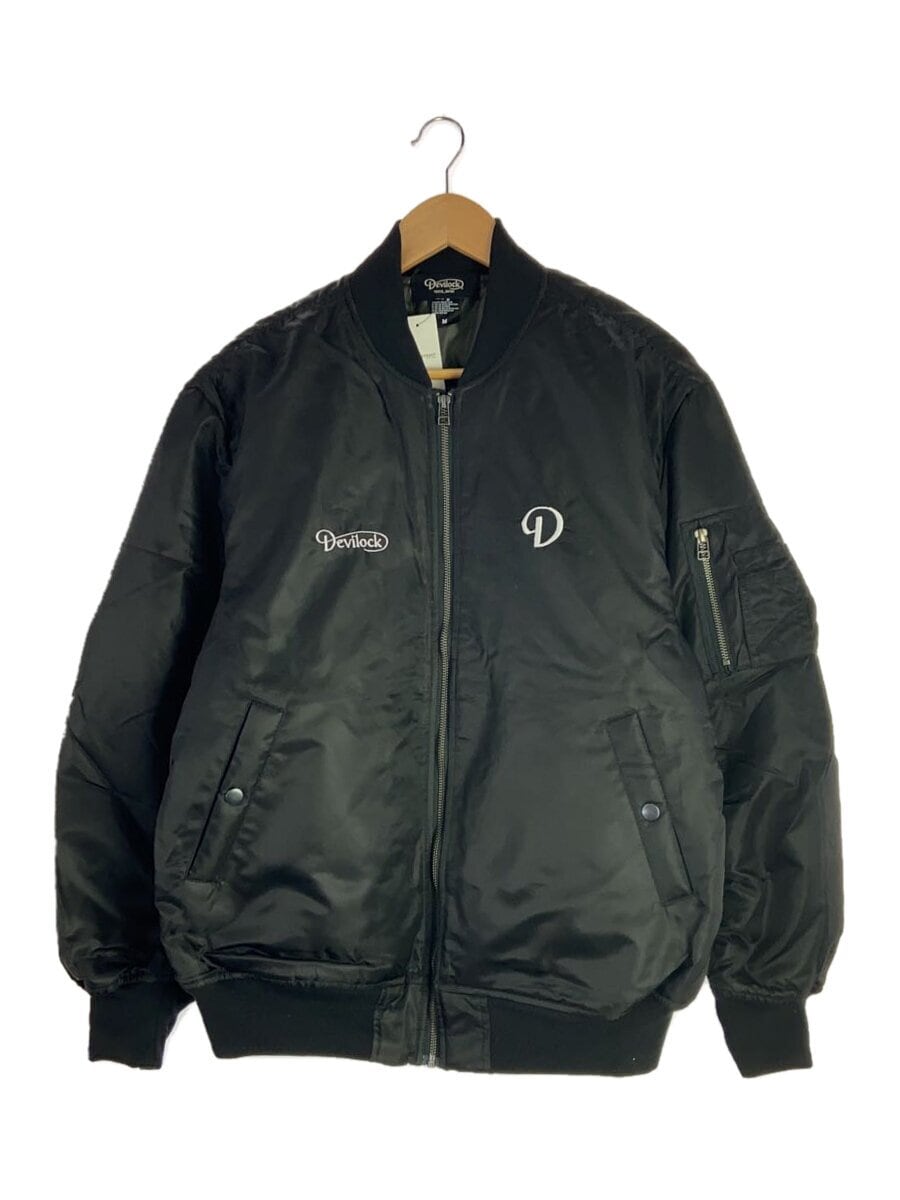 DEVILOCK(デビロック) / Dロゴ&ダイムラーロゴ刺繍/MA-1/フライトジャケット/M/ナイロン/BLK | 古着の販売・通販ならセカンドストリート