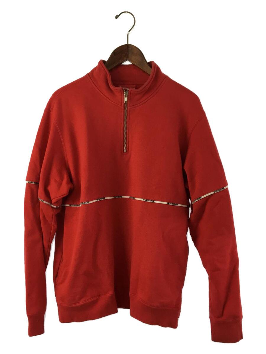 Supreme(シュプリーム) / 18SS/Logo Piping Half Zip Sweatshirt/スウェット/M/コットン/レッド ...