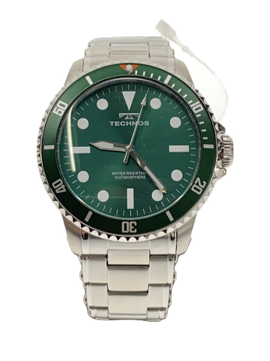 TECHNOS(テクノス) / 10気圧防水/クォーツ腕時計/アナログ/ステンレス/GRN/SLV/SS/T9B91SM | 中古品の販売・通販ならセカンドストリート